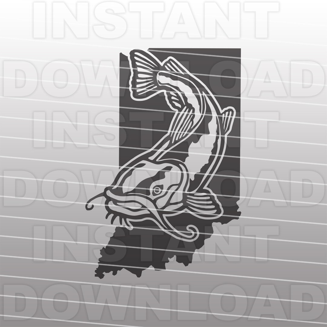 Catfish SVG File,indiana Catfish Fishing SVG File,indiana SVG -vector ...