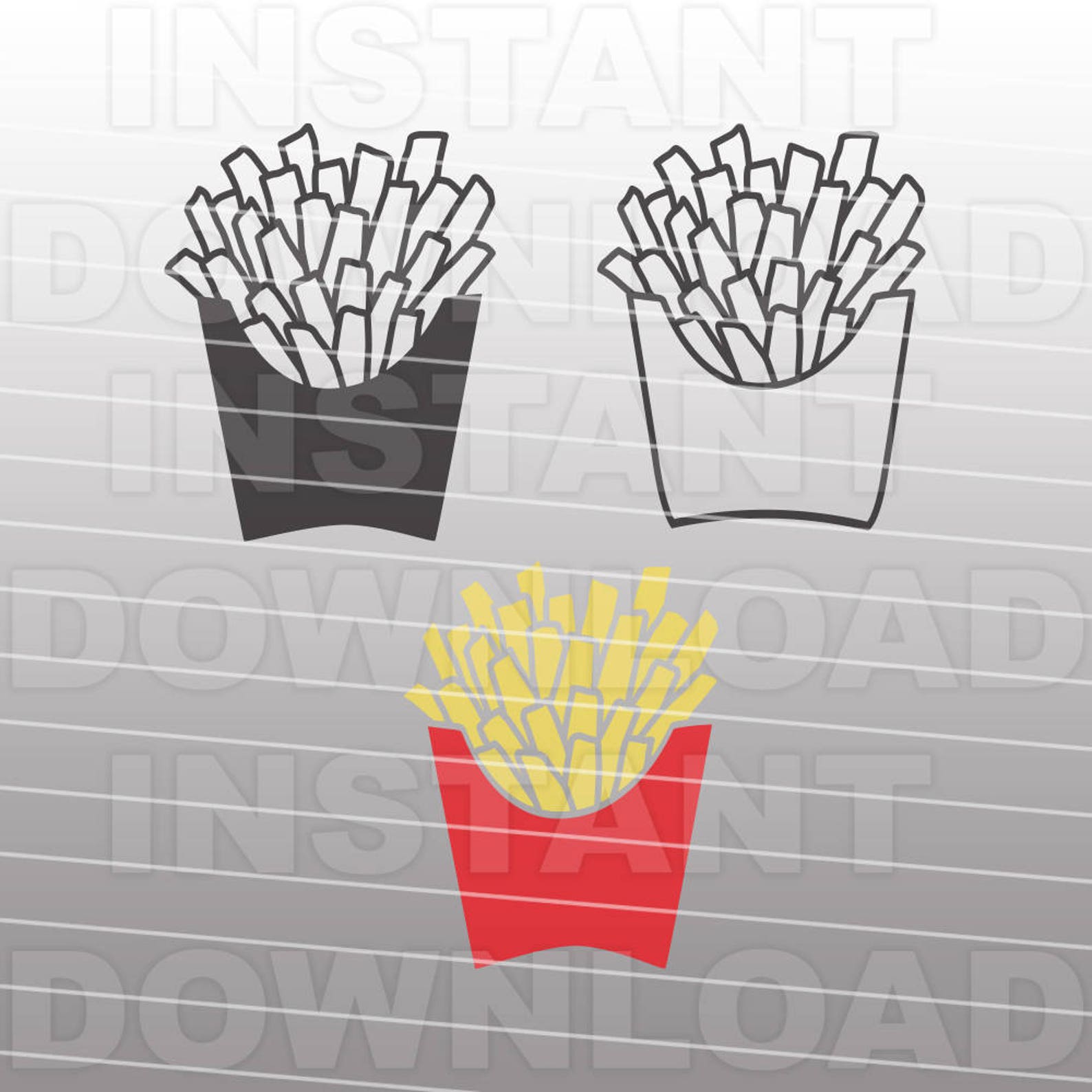 French Fries SVG File,fast Food SVG -personal & Commercial Use- Cricut ...