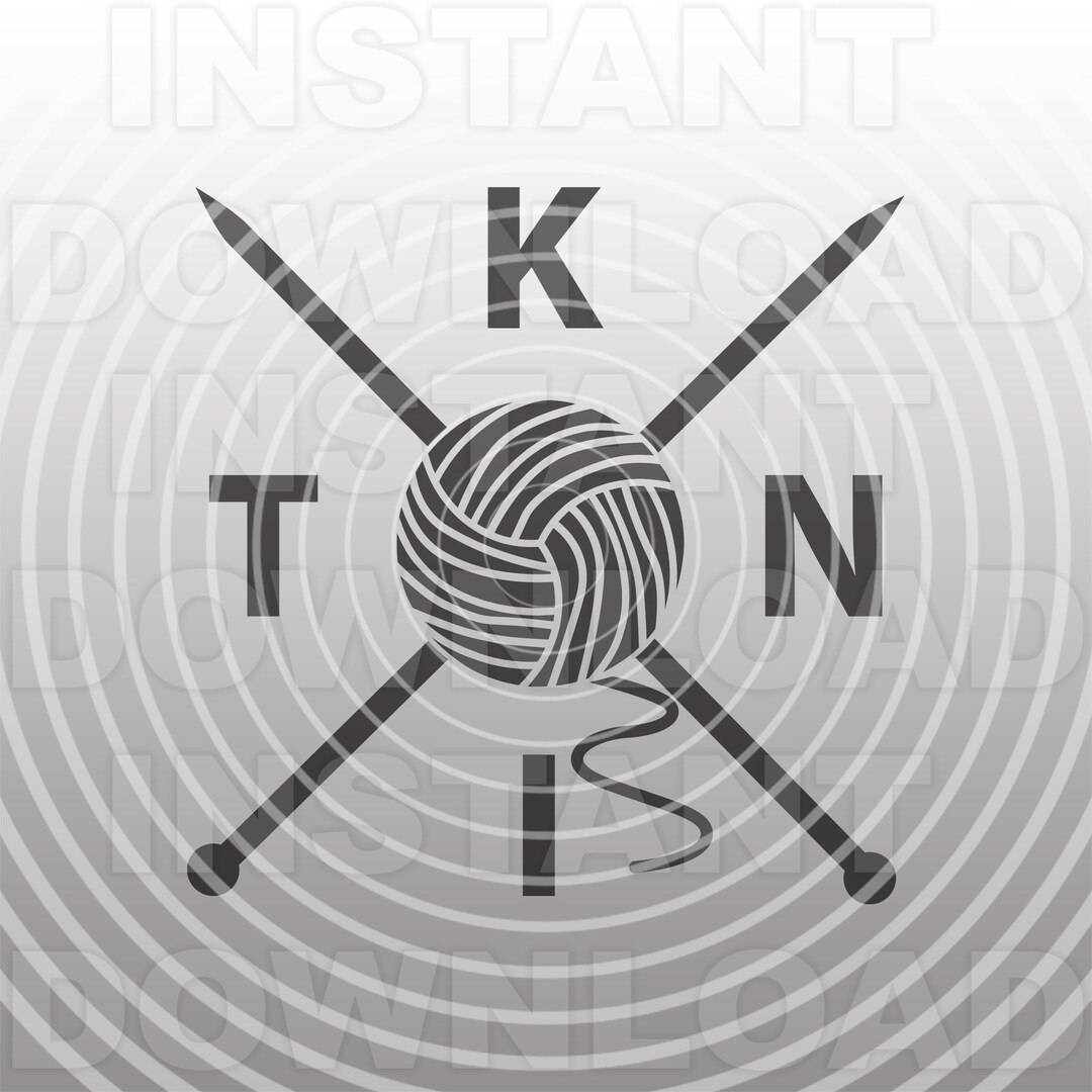 KNIT With Knitting Neeedles SVG File,knitting Svg Design,svg File for ...