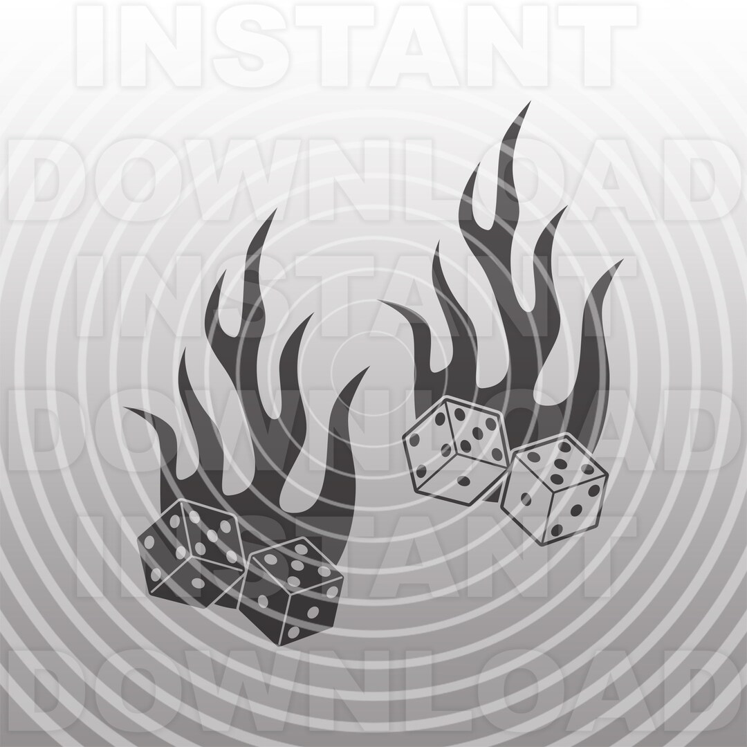 Dice With Flames SVG File,gambling Svg,casino SVG -vector Clip Art ...