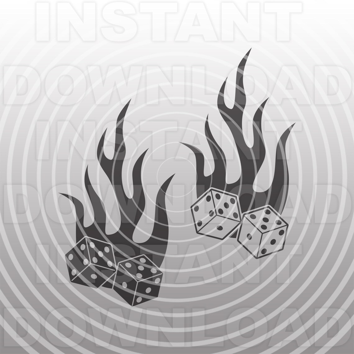 Dice With Flames SVG File,gambling Svg,casino SVG -vector Clip Art ...