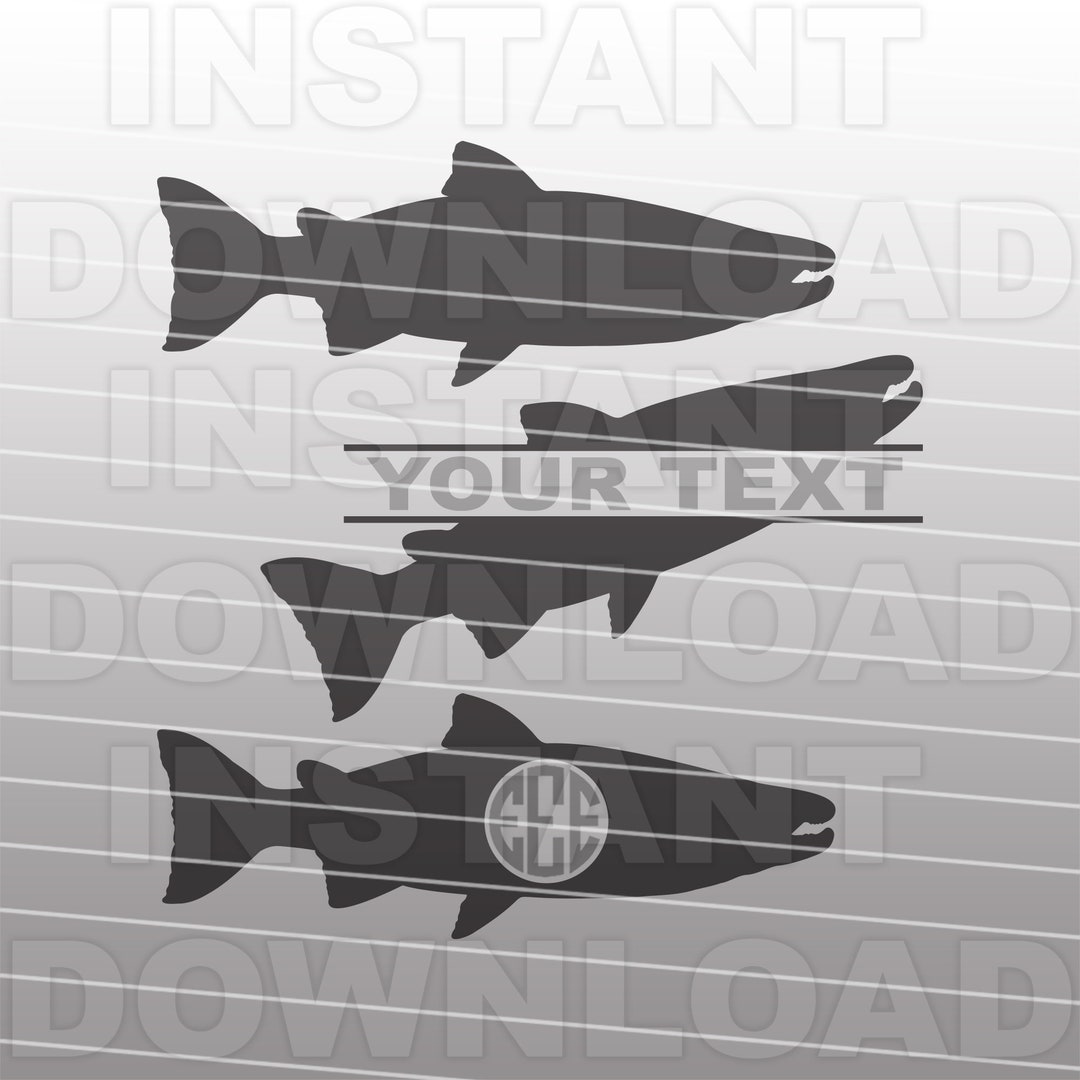 Wild Atlantic Salmon Fish SVG File,angler Fisherman Fishing Svg,vector ...