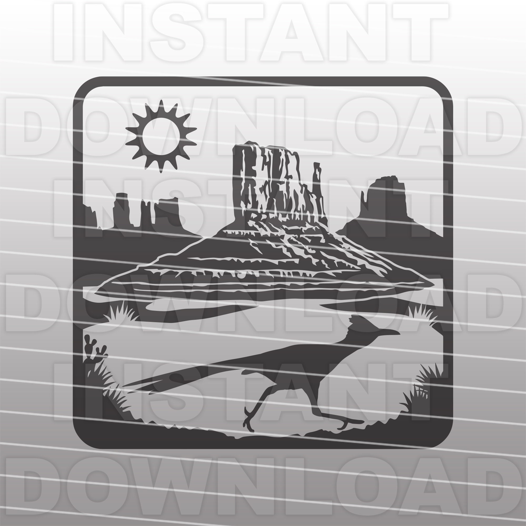 Southwest SVG Filedesert Scene Svgmountain Scene | Etsy