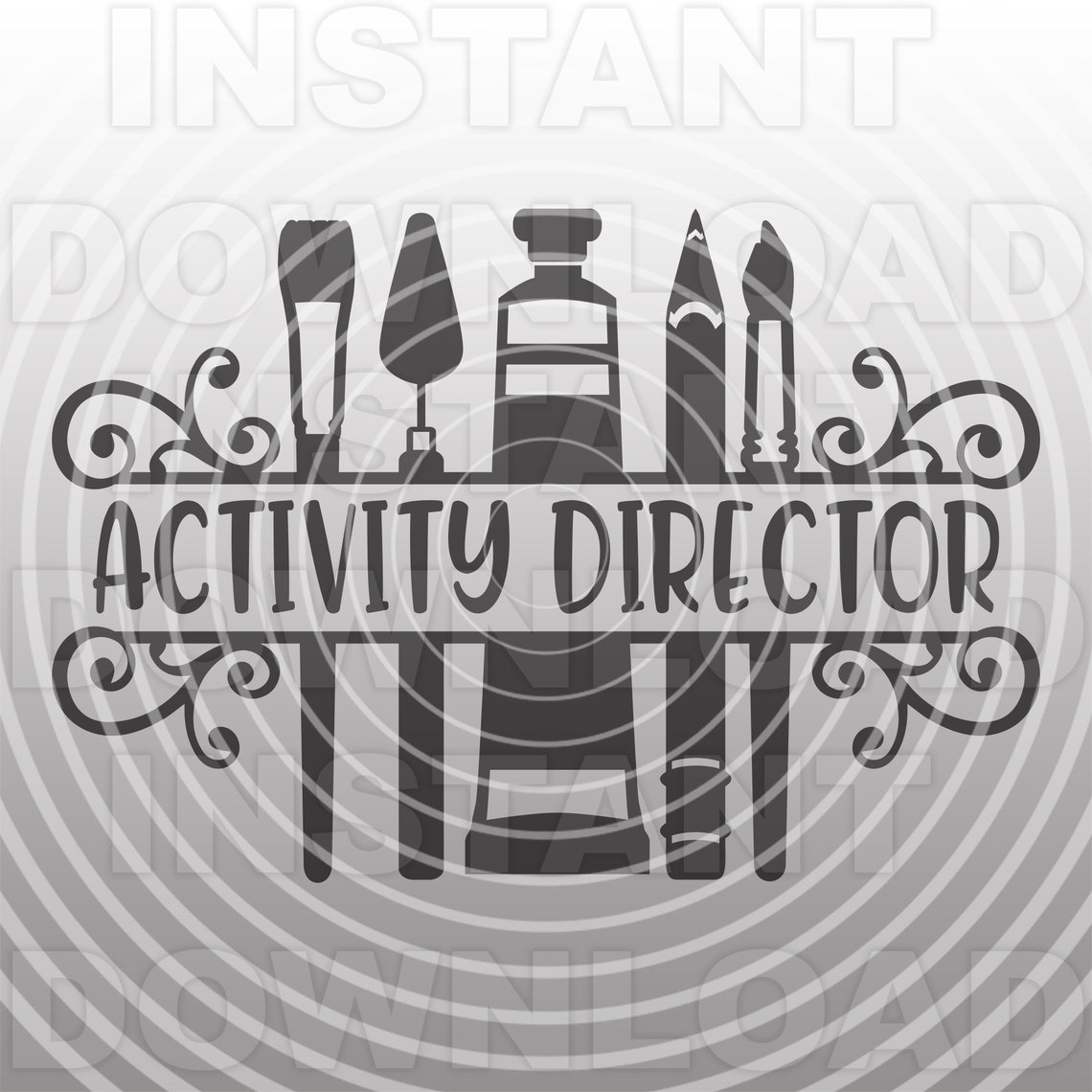 Activity Director SVG Fileactivity Director With Art Supplies - Etsy