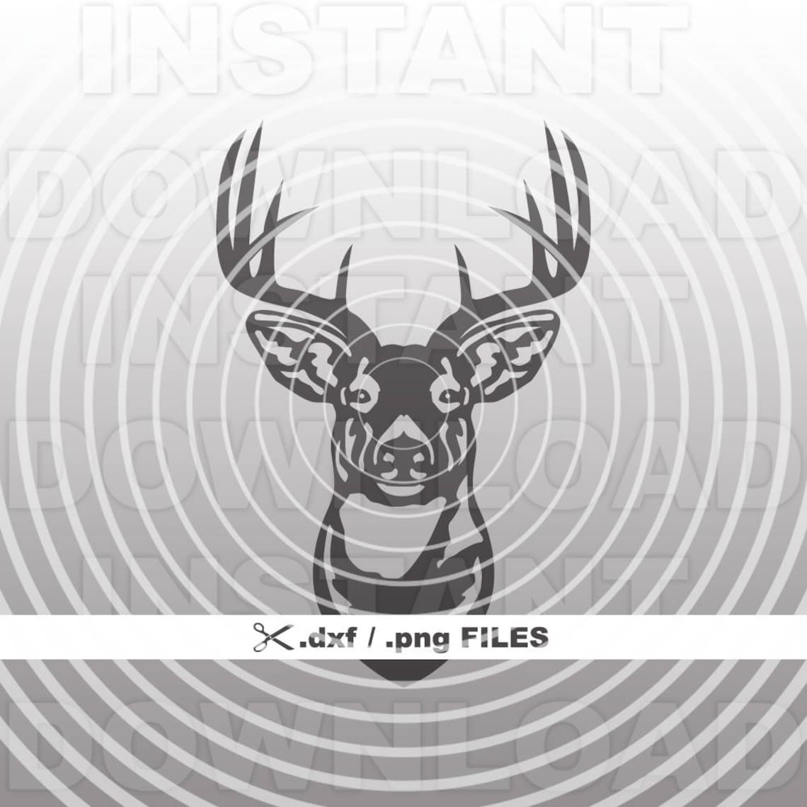 Buck Head Deer Hunting DXF File,deer DXF File-dxf & Png Vector Clip Art ...