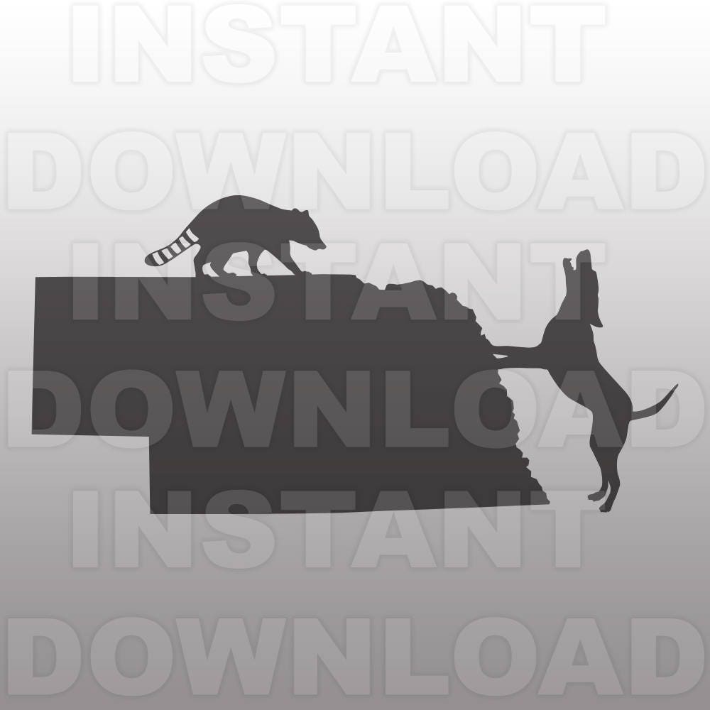 Nebraska Raccoon Coon Hunting SVG File cricut Svgsilhouette | Etsy