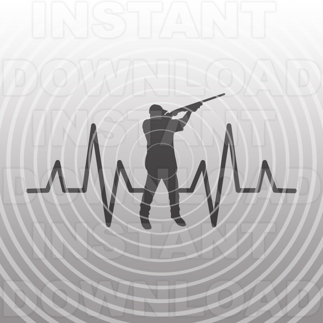 Male Trapshooting SVG File,heartbeat Skeet Shooting Svg,sporting Clay ...