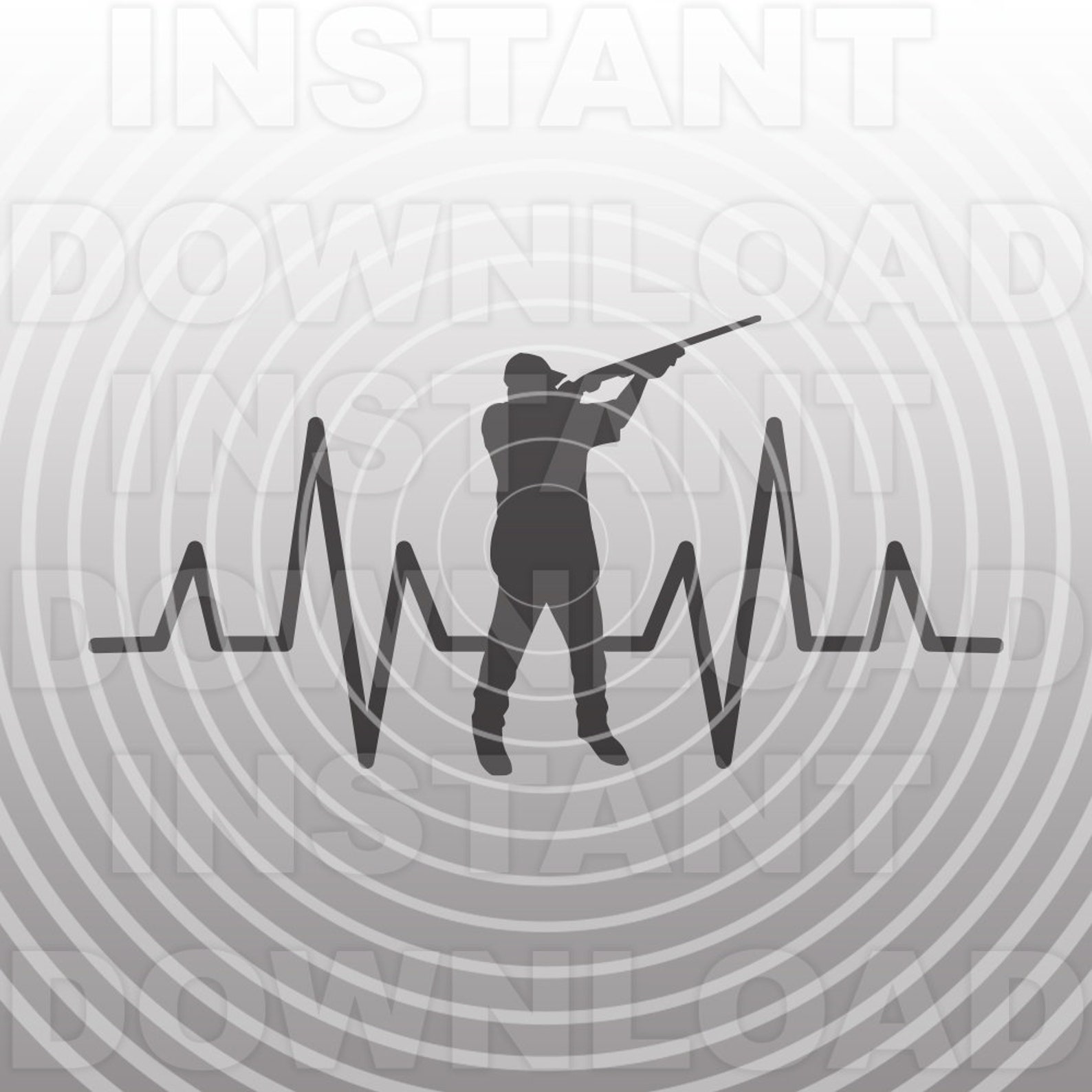 Male Trapshooting SVG Fileheartbeat Skeet Shooting - Etsy