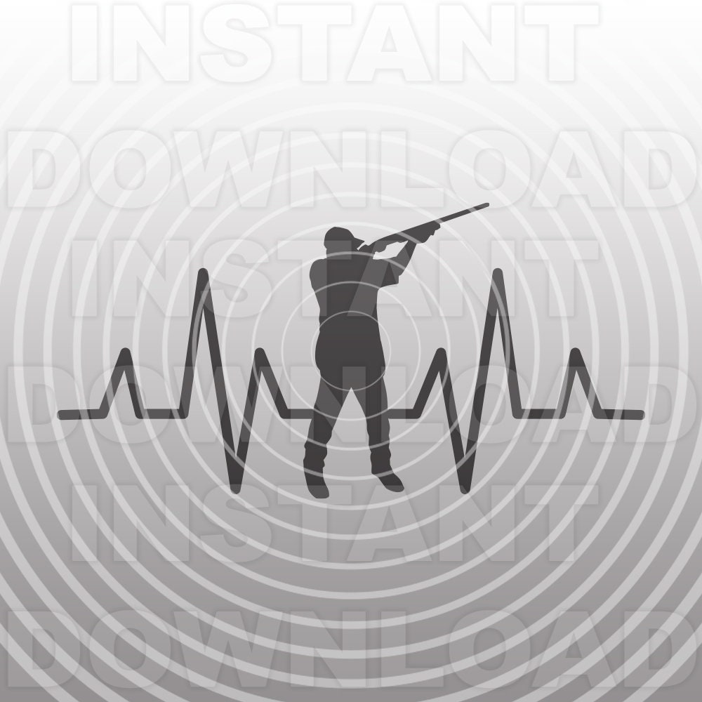 Male Trapshooting SVG Fileheartbeat Skeet Shooting | Etsy