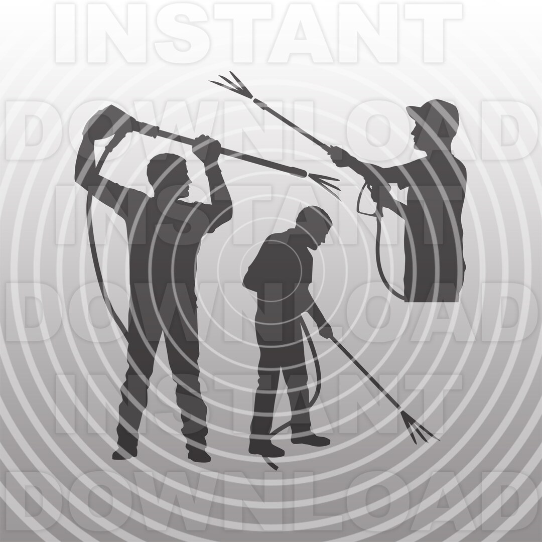 Man With Pressure Washer Gun SVG File,man Pressure Washing Svg,power ...