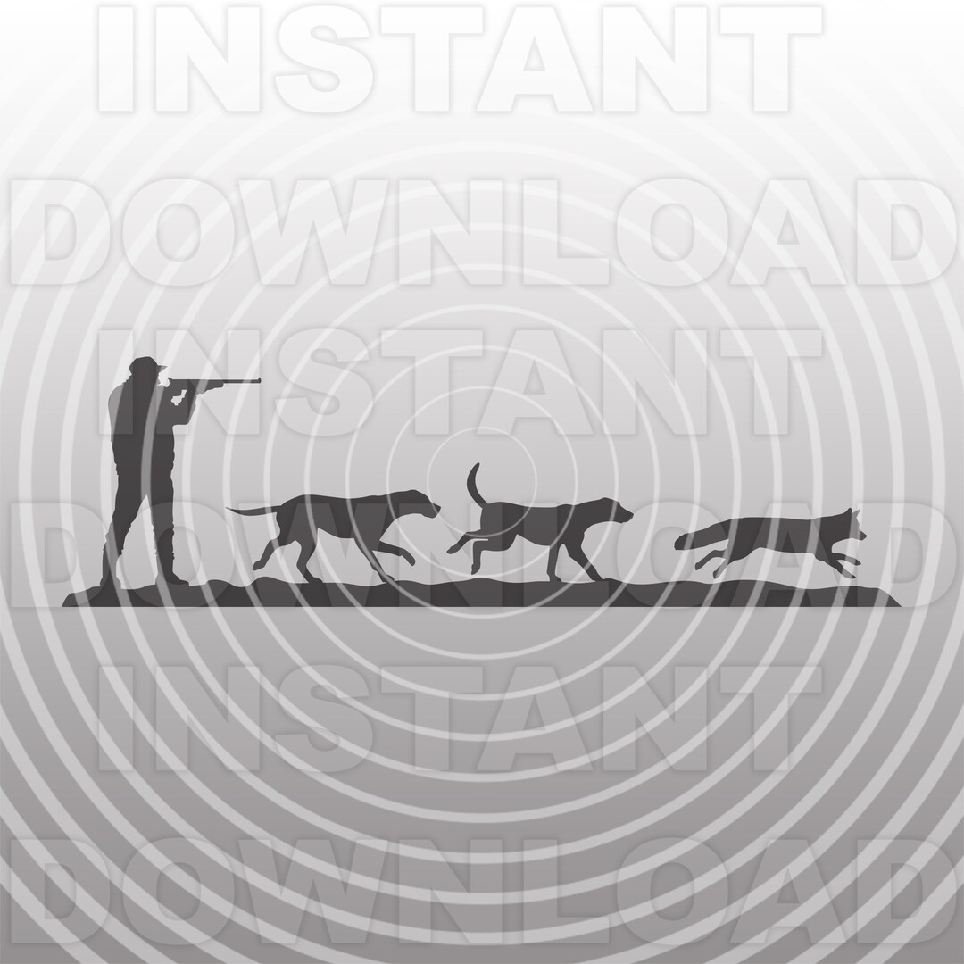 Foxhound Fox Hunter Scene SVG File,big Buck Svg,hunting Dogs SVG ...