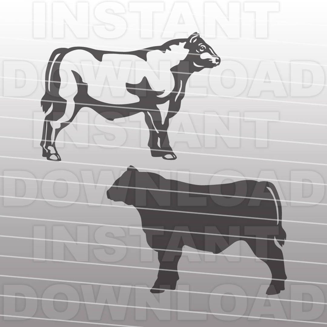 Bull SVG File,cow SVG File,steer SVG File-cutting Template-vector Clip ...