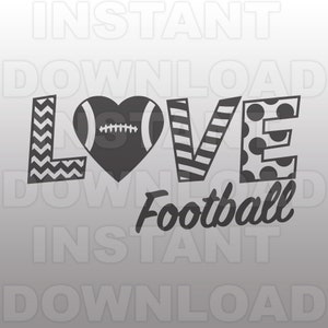 Football Heart SVG File,love Football SVG File -commercial & Personal ...