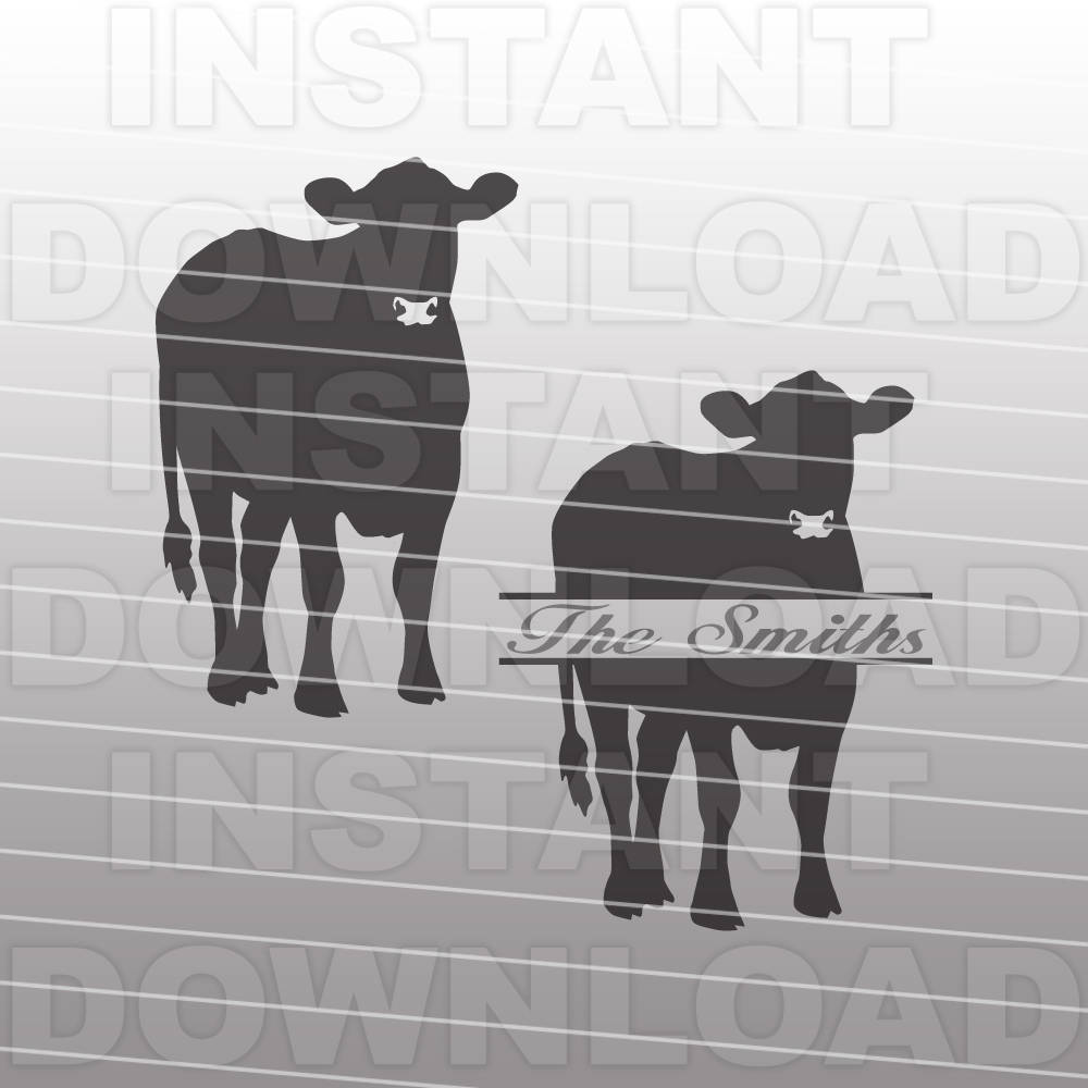 Cow SVG FileCow Monogram SVG File-Vector Clip Art for | Etsy
