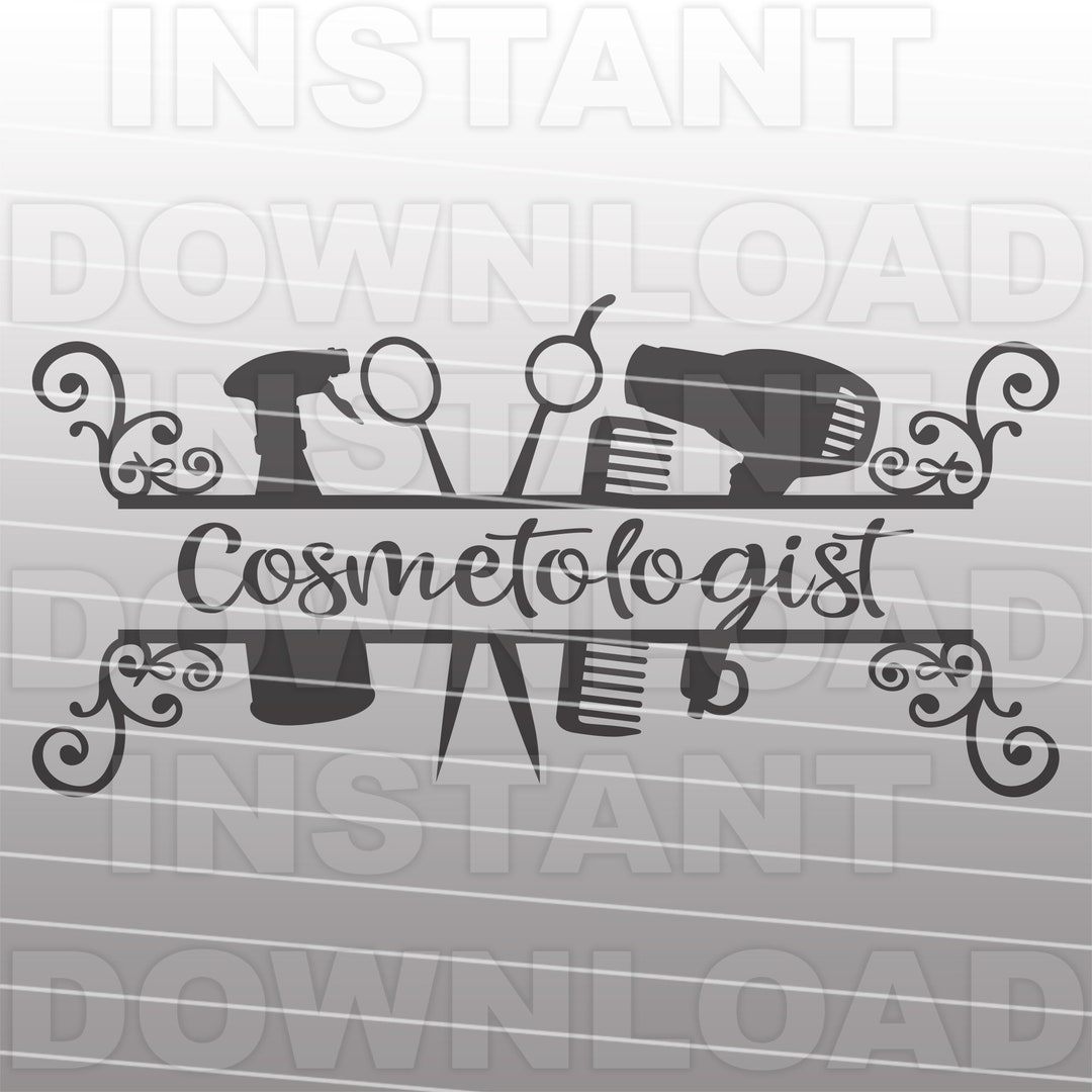 Cosmetologist SVG File,fancy Script Cosmetology Logo SVG -vector ...