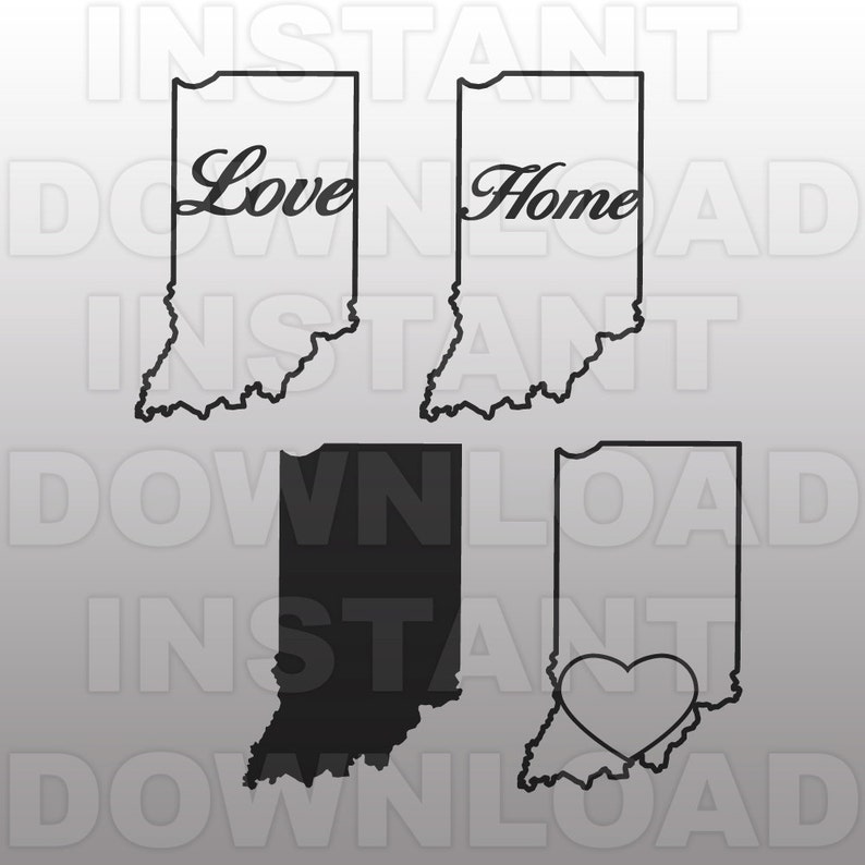 Indiana Home SVG File-cutting Template-vector Clip Art for - Etsy