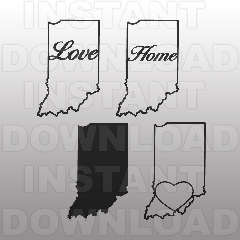 Indiana Home SVG File-cutting Template-vector Clip Art for - Etsy