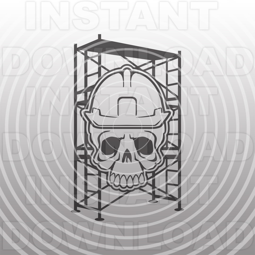 Skull With Hard Hat Scaffold Builder SVG File,construction Skull Svg ...