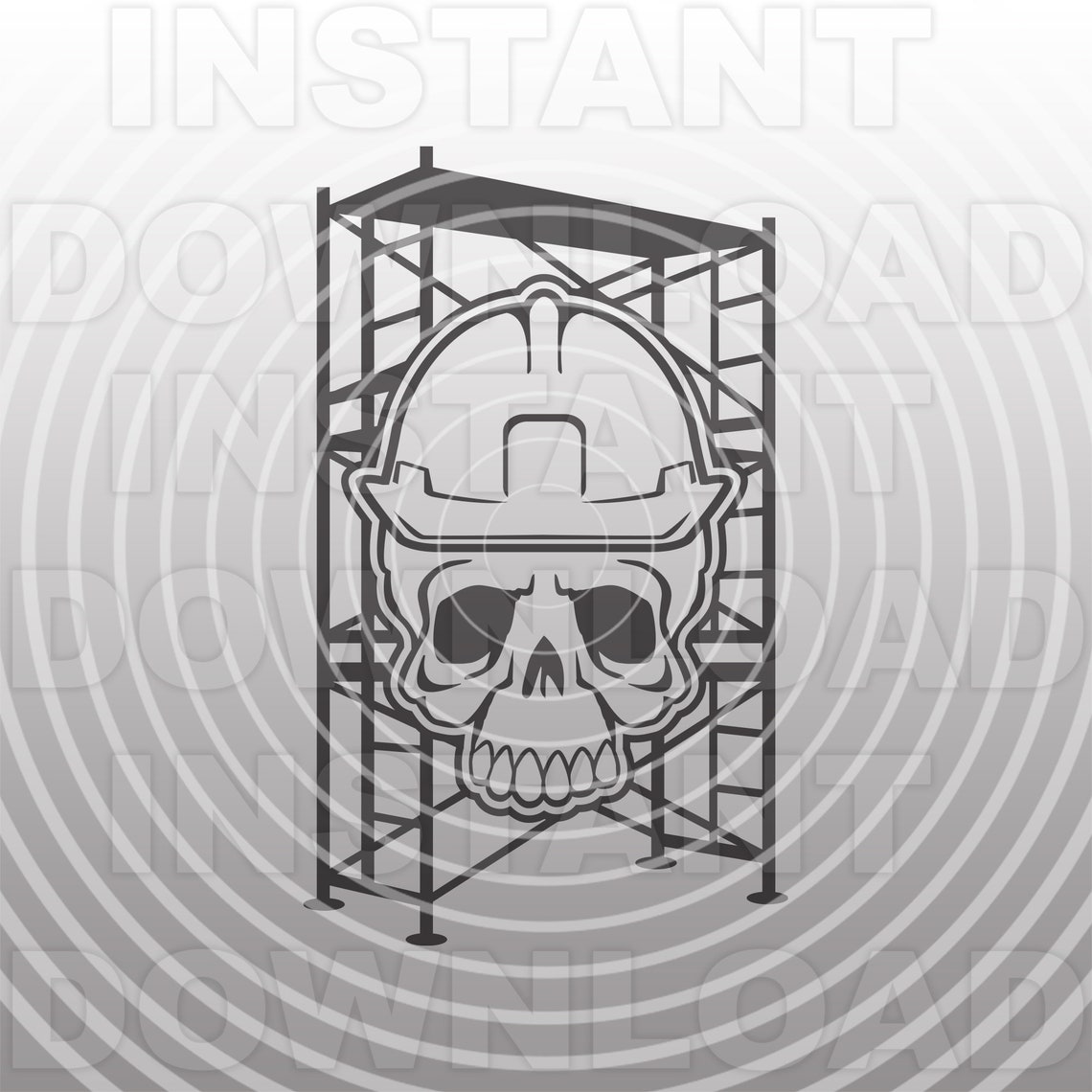 Skull With Hard Hat Scaffold Builder SVG Fileconstruction - Etsy