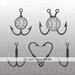 Fishing DXF File,fish Hooks Dxf,fishing Monogram DXF File Commercial ...