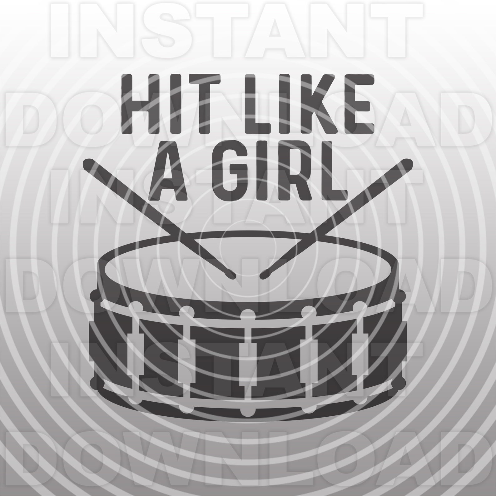 Snare Drum SVG Filehit Like a Girl Percussion Drumming - Etsy