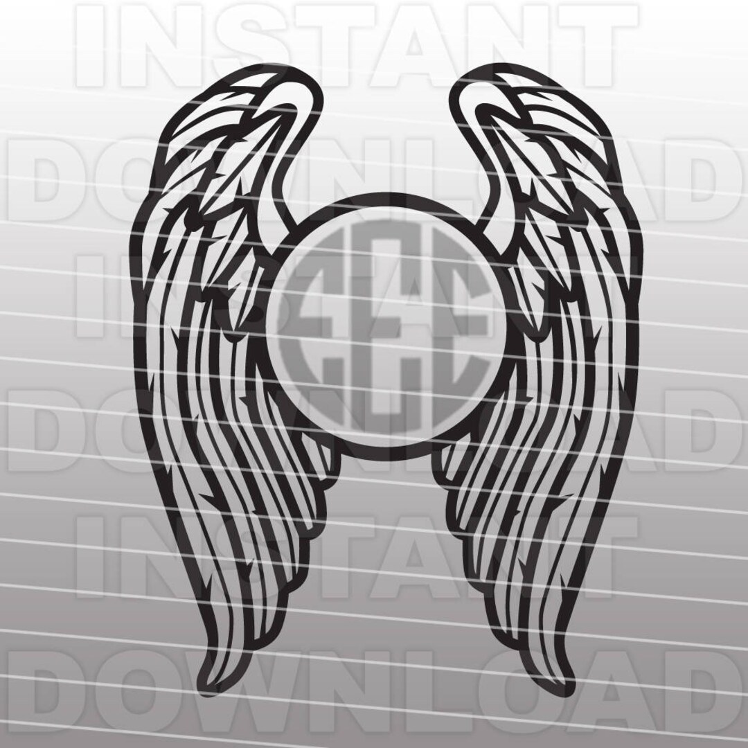 Wings Svg,angel Wings Svg,monogram SVG File,cutting Template-vector ...