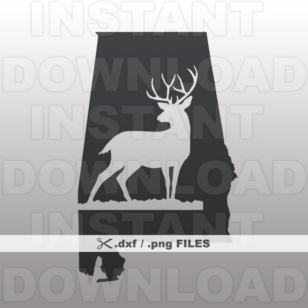 Alabama Deer Hunting Buck DXF File -vector Art- Commercial & Personal ...