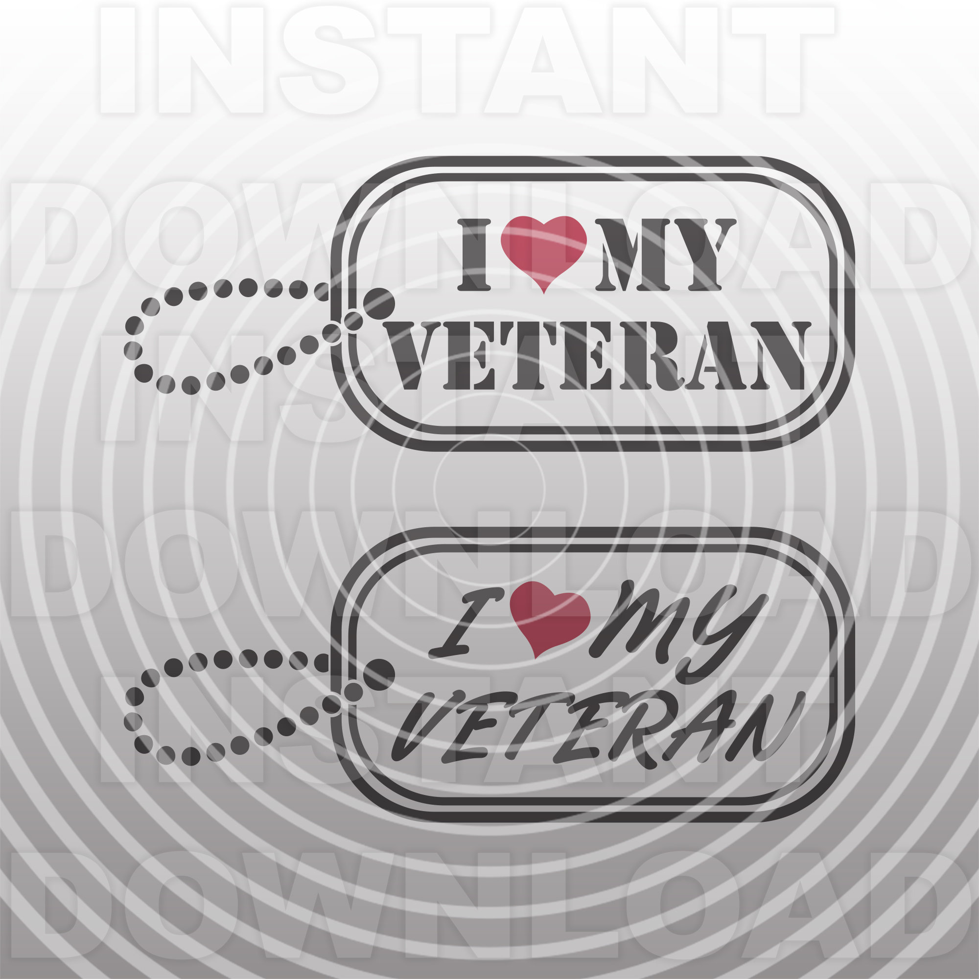 I Love My Veteran Military Dog Tags SVG File Cricut Svg | Etsy