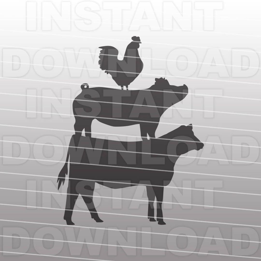 Stacked Farm Animals SVG File,cow Svg,pig Svg,chicken Svg, Svg -vector ...