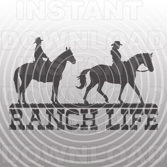 Ranch Life Cowboy Cowgirl Riding Horses SVG Filehorseback | Etsy