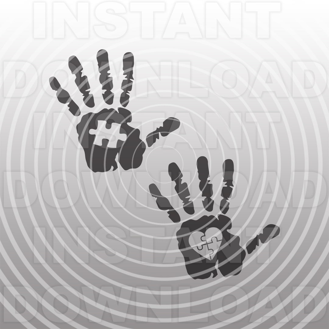 Autism Awareness SVG File,autism Puzzle Piece With Hand Print Svg ...