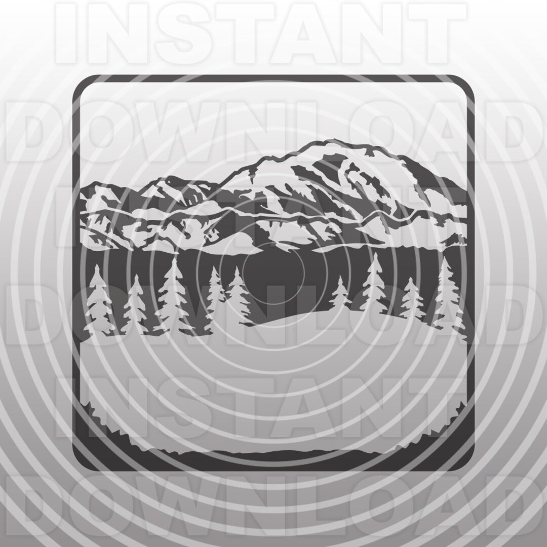 Mountain Scene SVG File,mountain Frame Svg,mountain Border Svg -vector ...