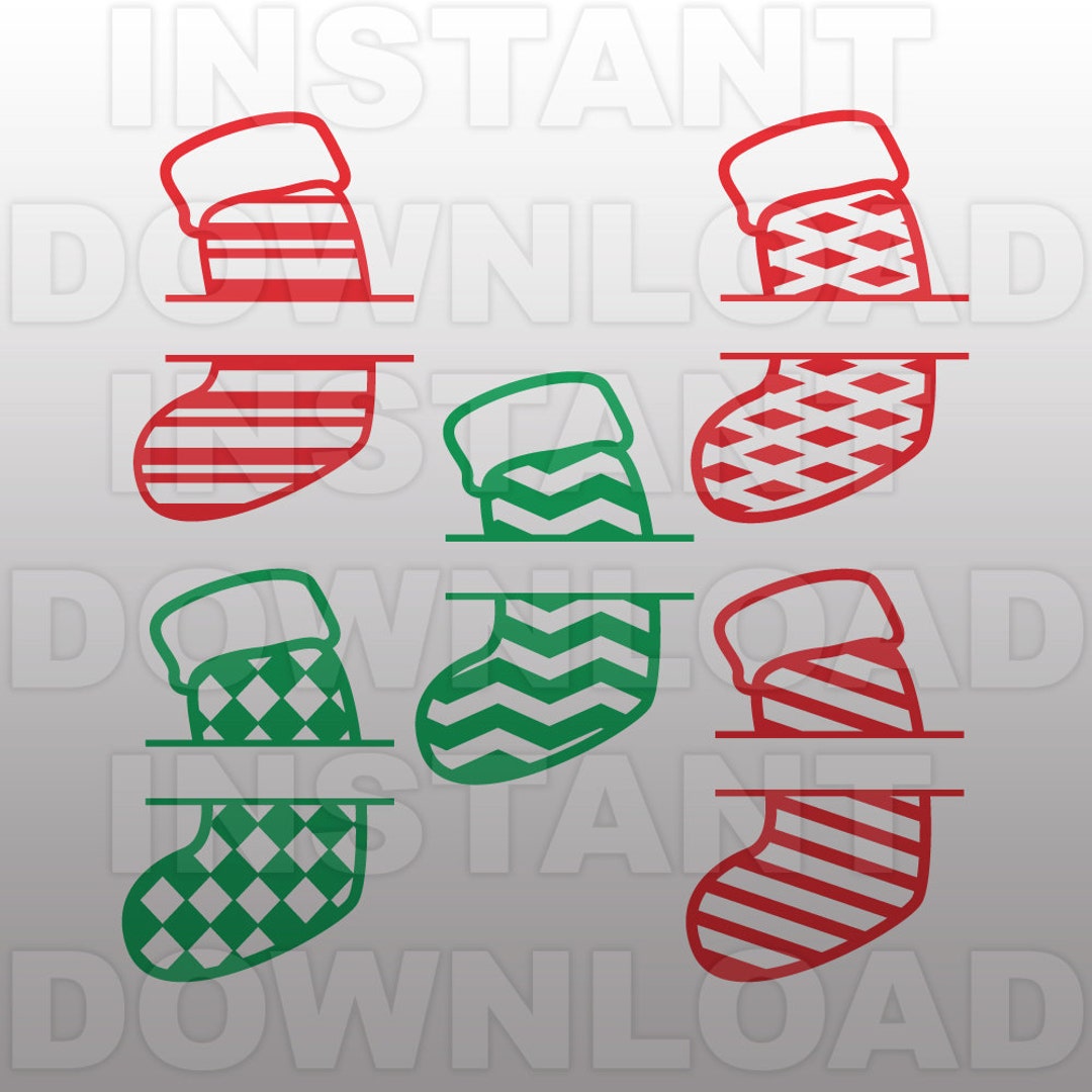 Christmas Stockings SVG File-split Monogram Svg-winter Svg-die Cut ...