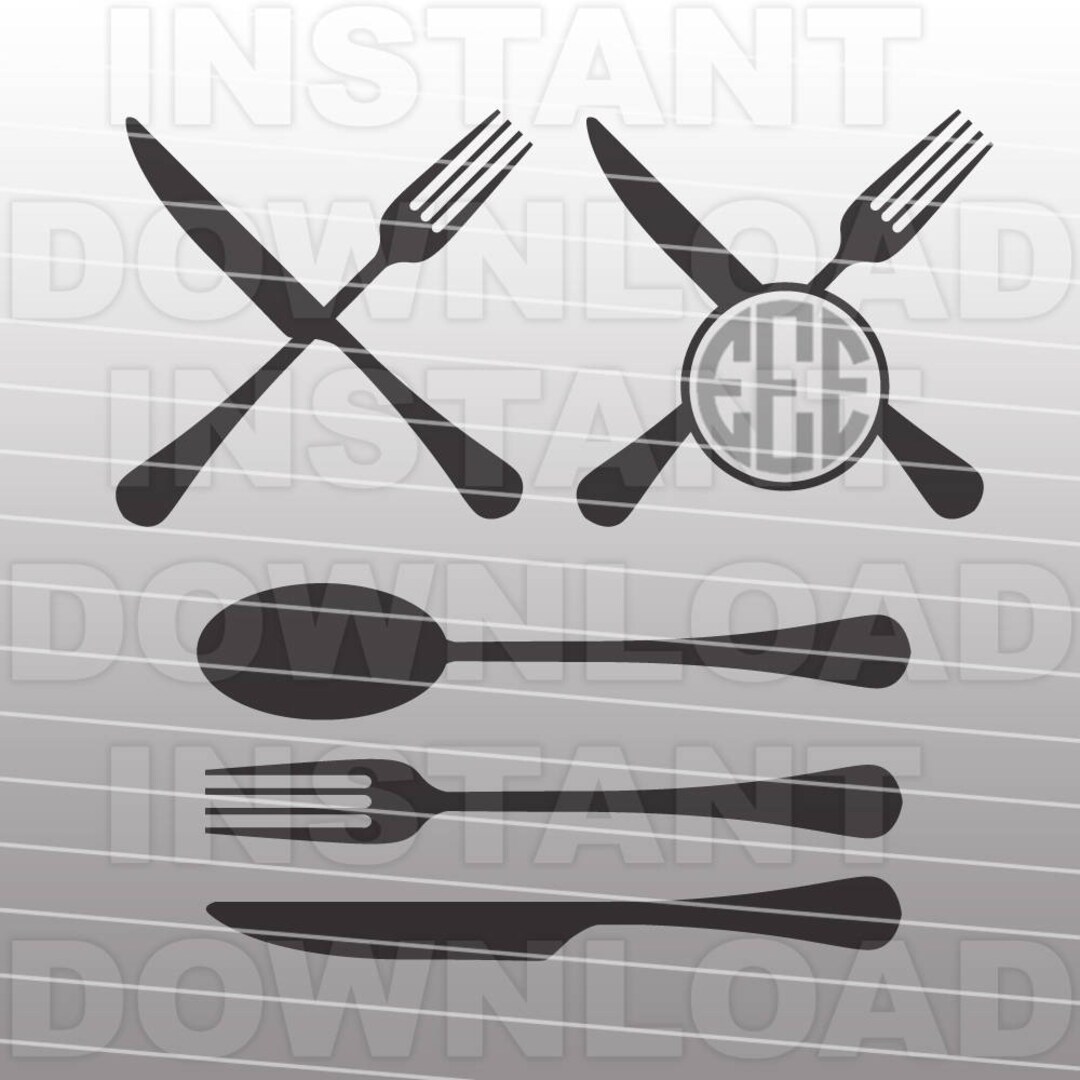 Kitchen Svg,kitchen Utensils Svg,silverware SVG File-cutting Template ...