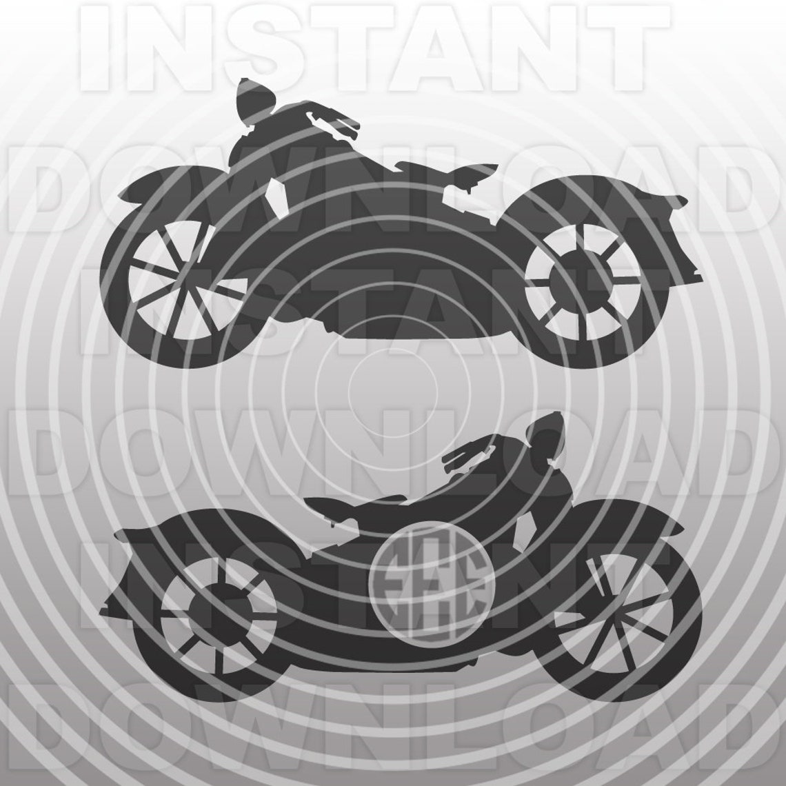 Vintage Antique Motorcycle Monogram SVG File Cutting Template-clip Art ...