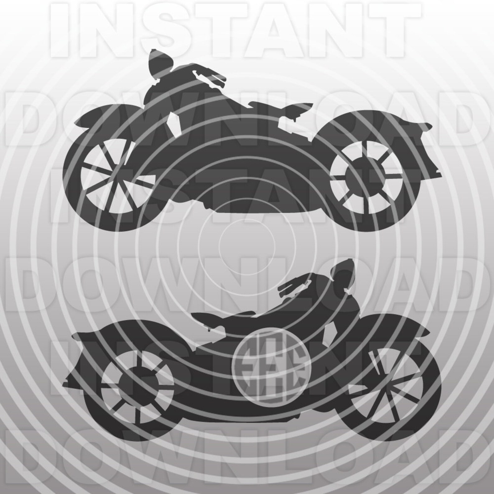 Vintage Antique Motorcycle Monogram SVG File Cutting Template-clip Art ...