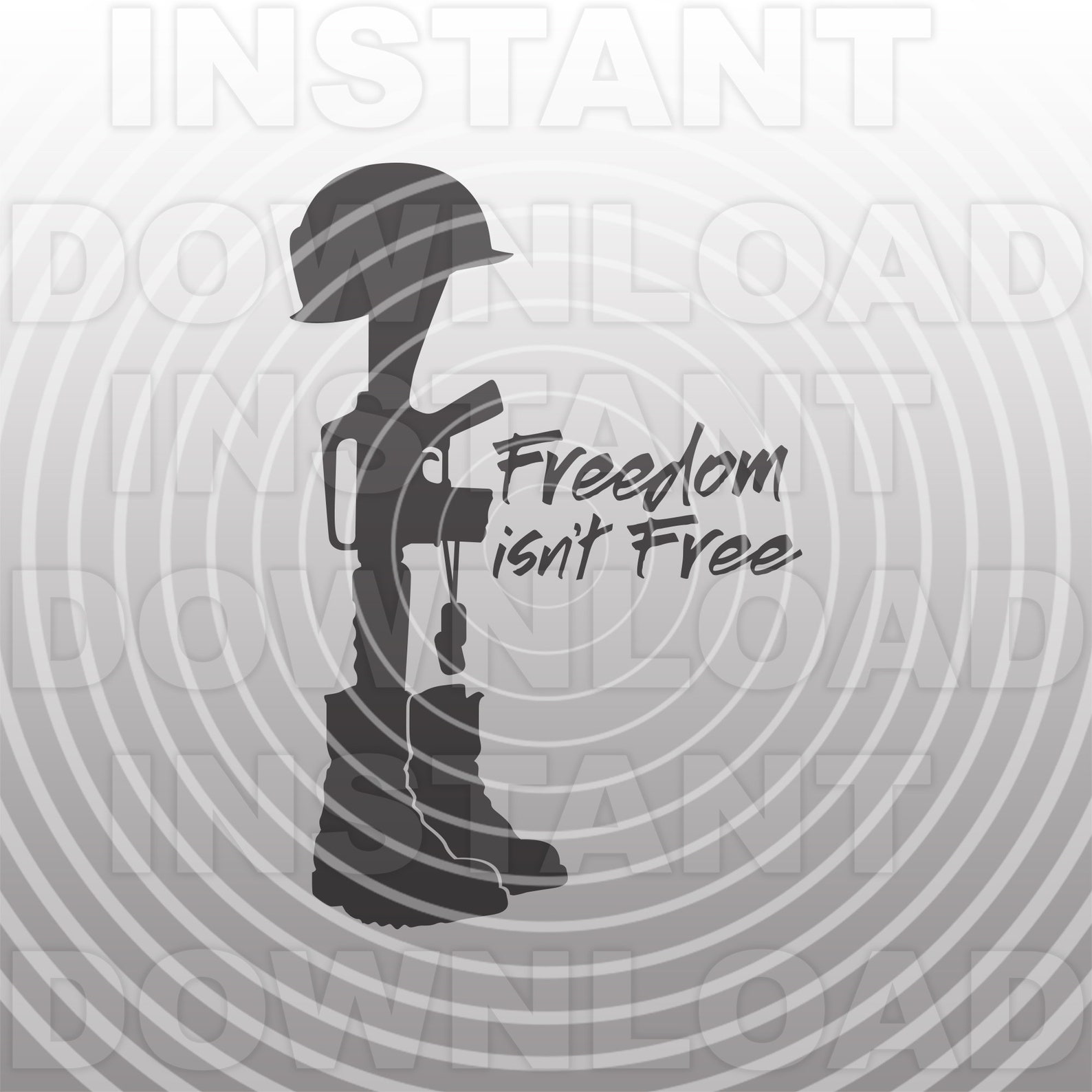 Freedom Isn't Free Military Soldier Memorial SVG File -vector Art ...