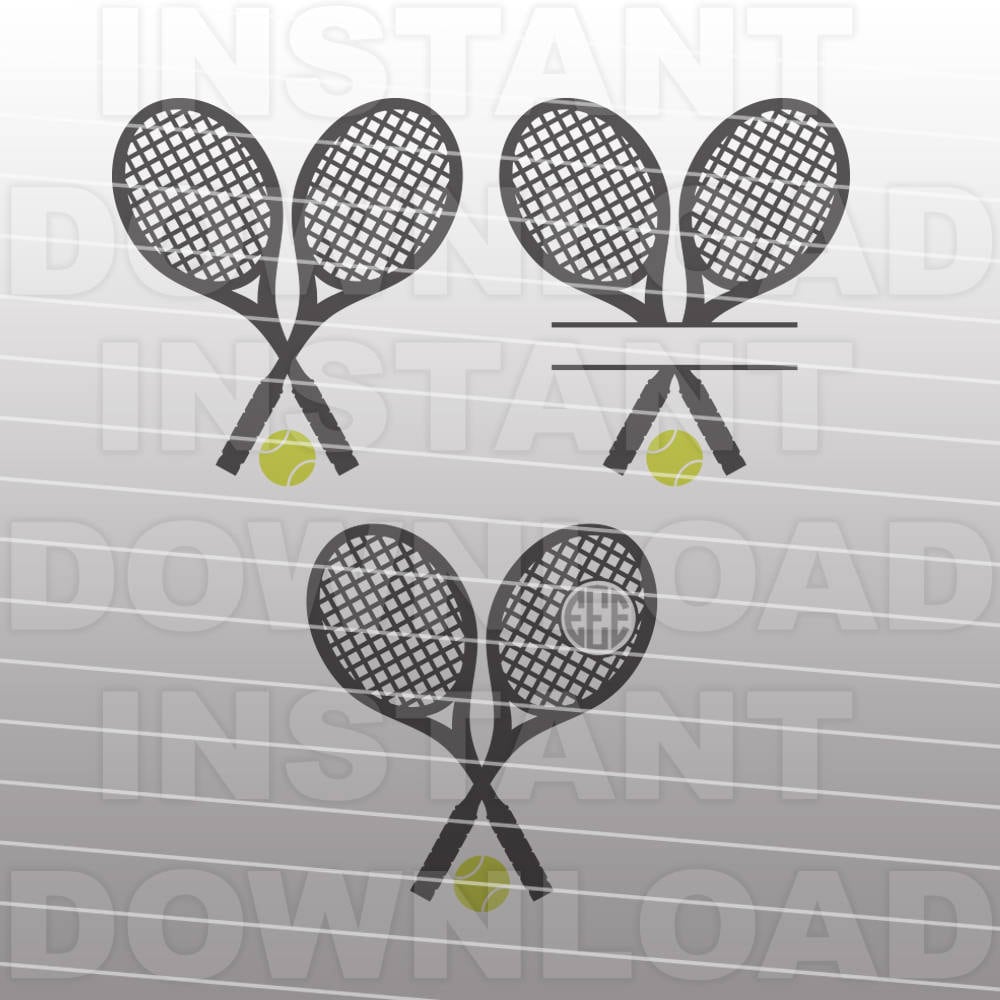Tennis Monogram Racket and Ball SVG File Cutting Template-clip | Etsy