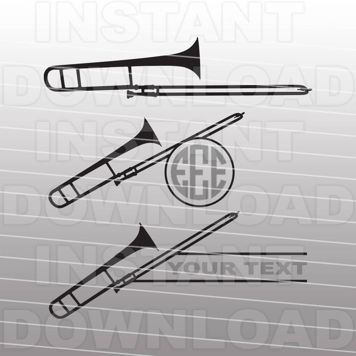 Trombone SVG Filemarching Band Svgmusical Instrument Svg - Etsy