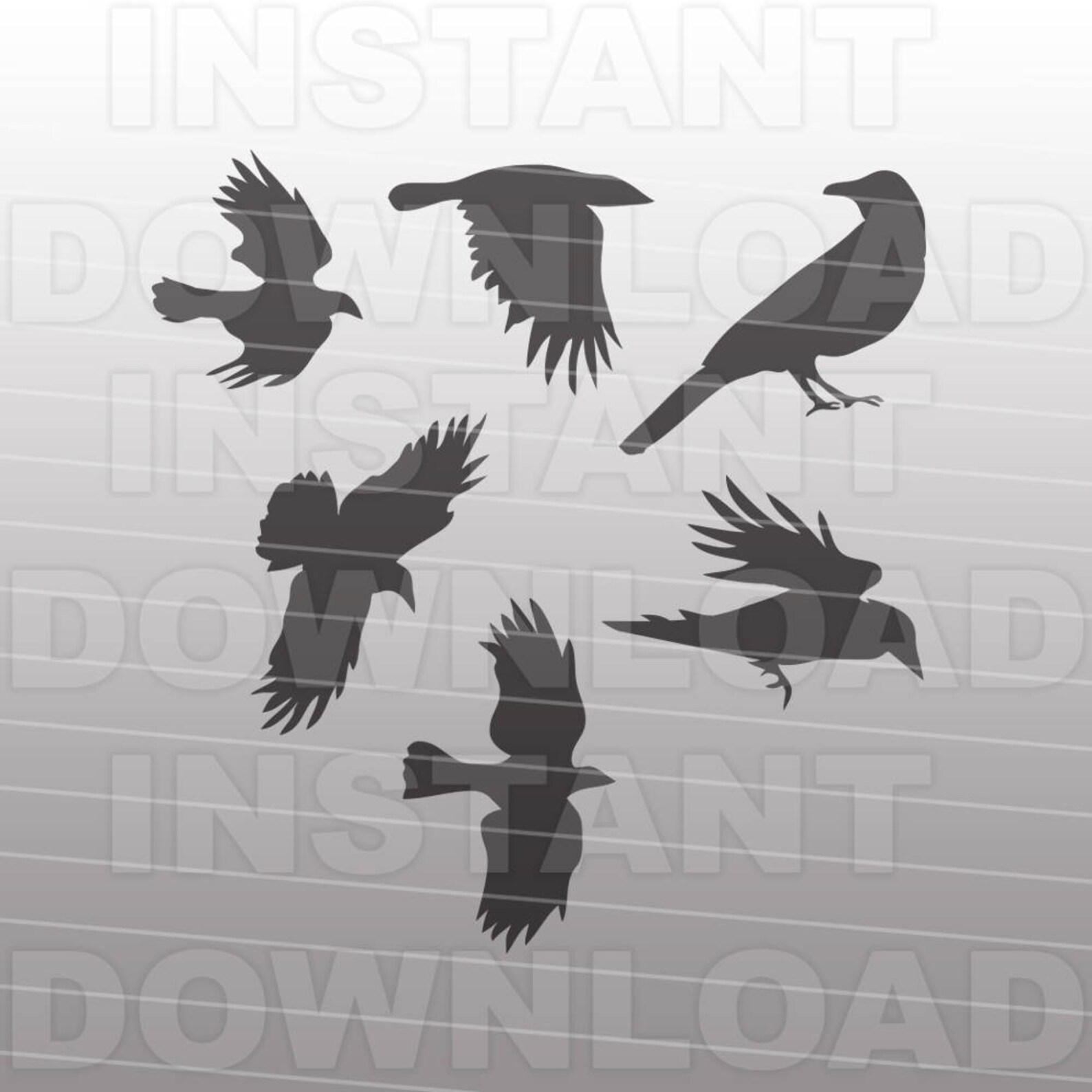 Crows SVG File -vector Art for Commercial & Personal Use,download SVG ...