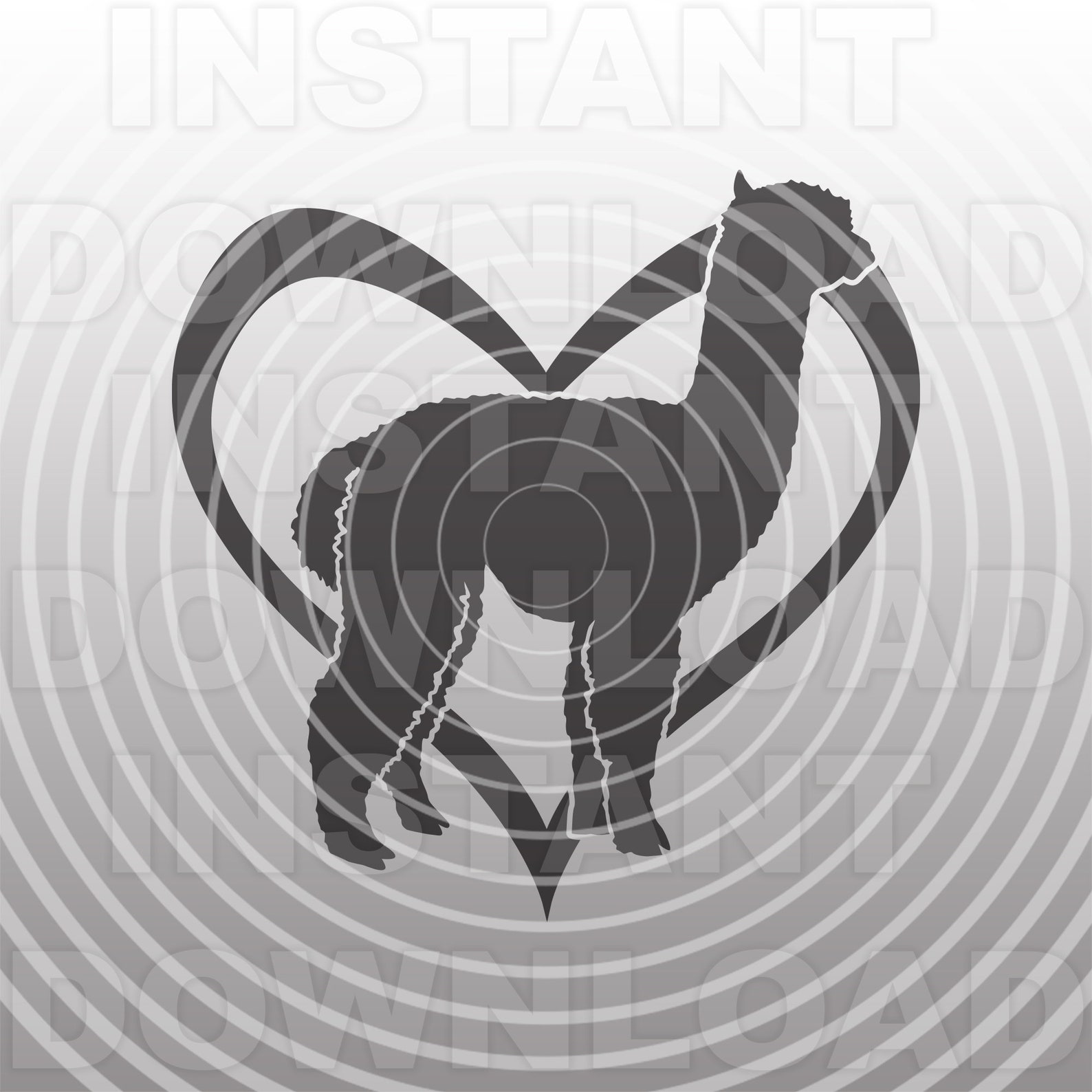 Alpaca SVG Filealpaca With Heart Svgfarm Svg vector Art - Etsy UK