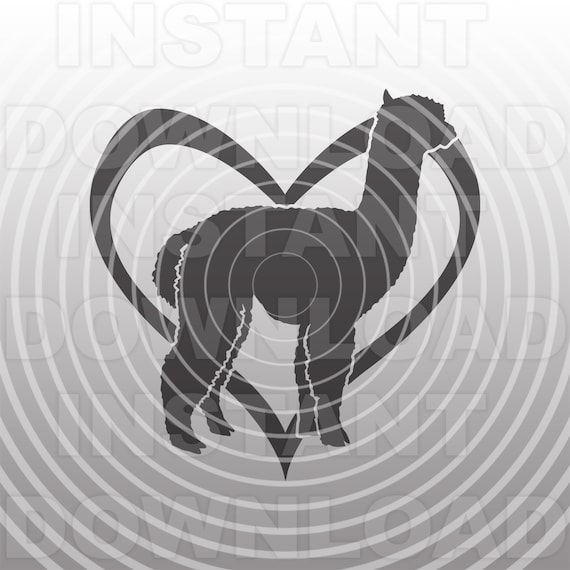 Alpaca SVG Filealpaca With Heart Svgfarm Svg vector Art - Etsy