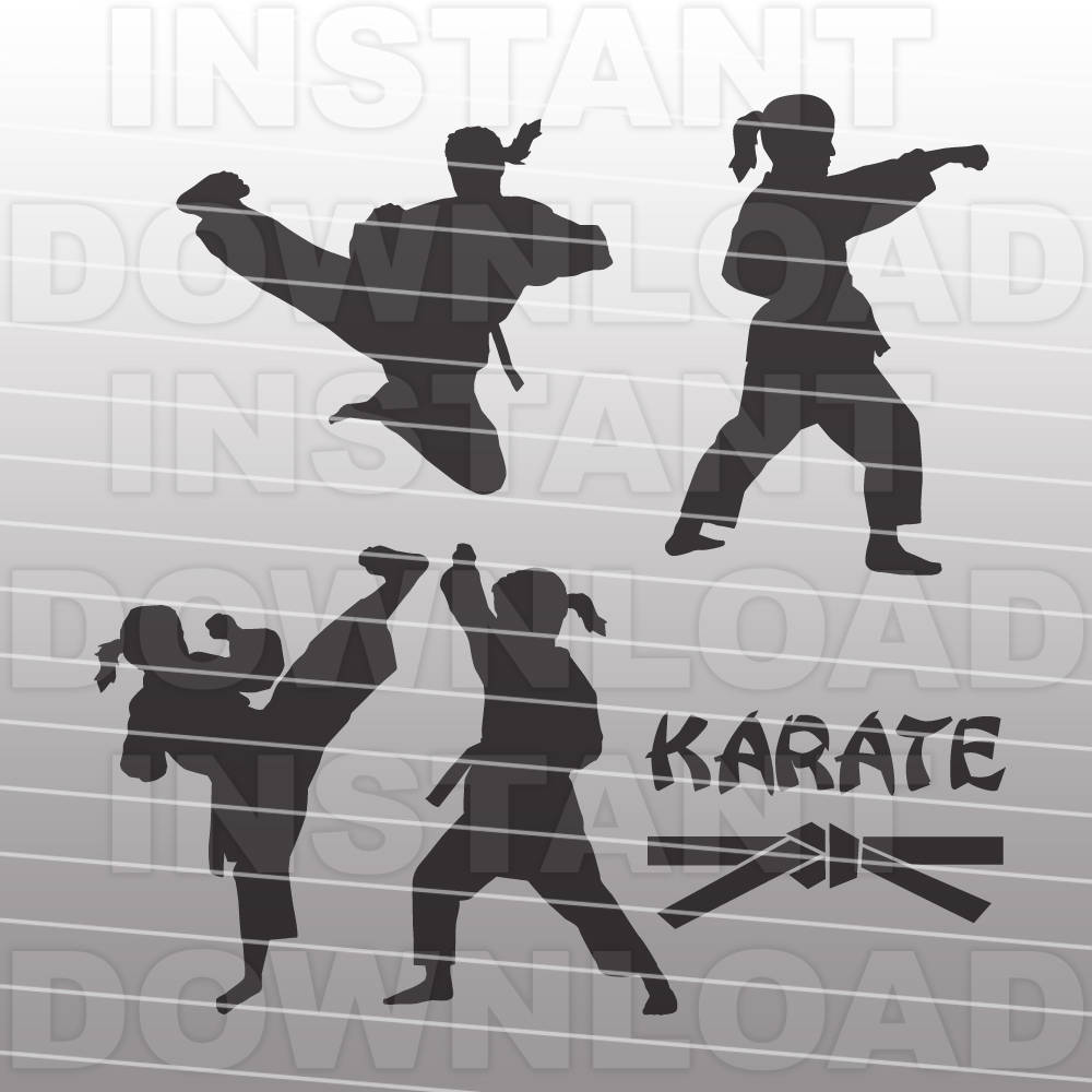 Karate Martial Arts Girl SVG File Cutting Template-clip Art for ...