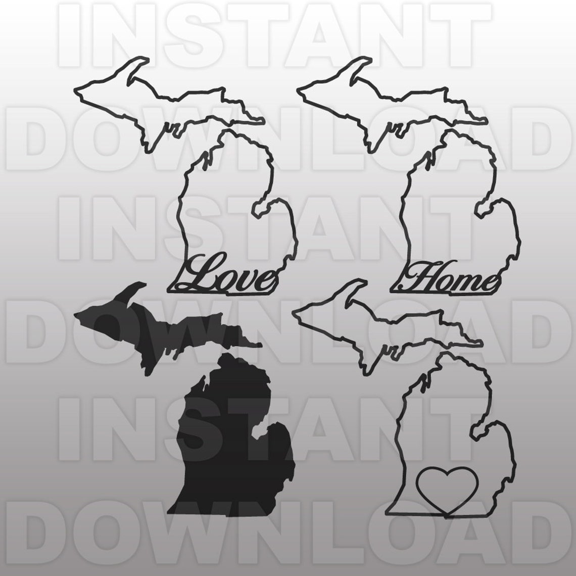 Michigan Home SVG File-cutting Template-vector Clip Art for - Etsy