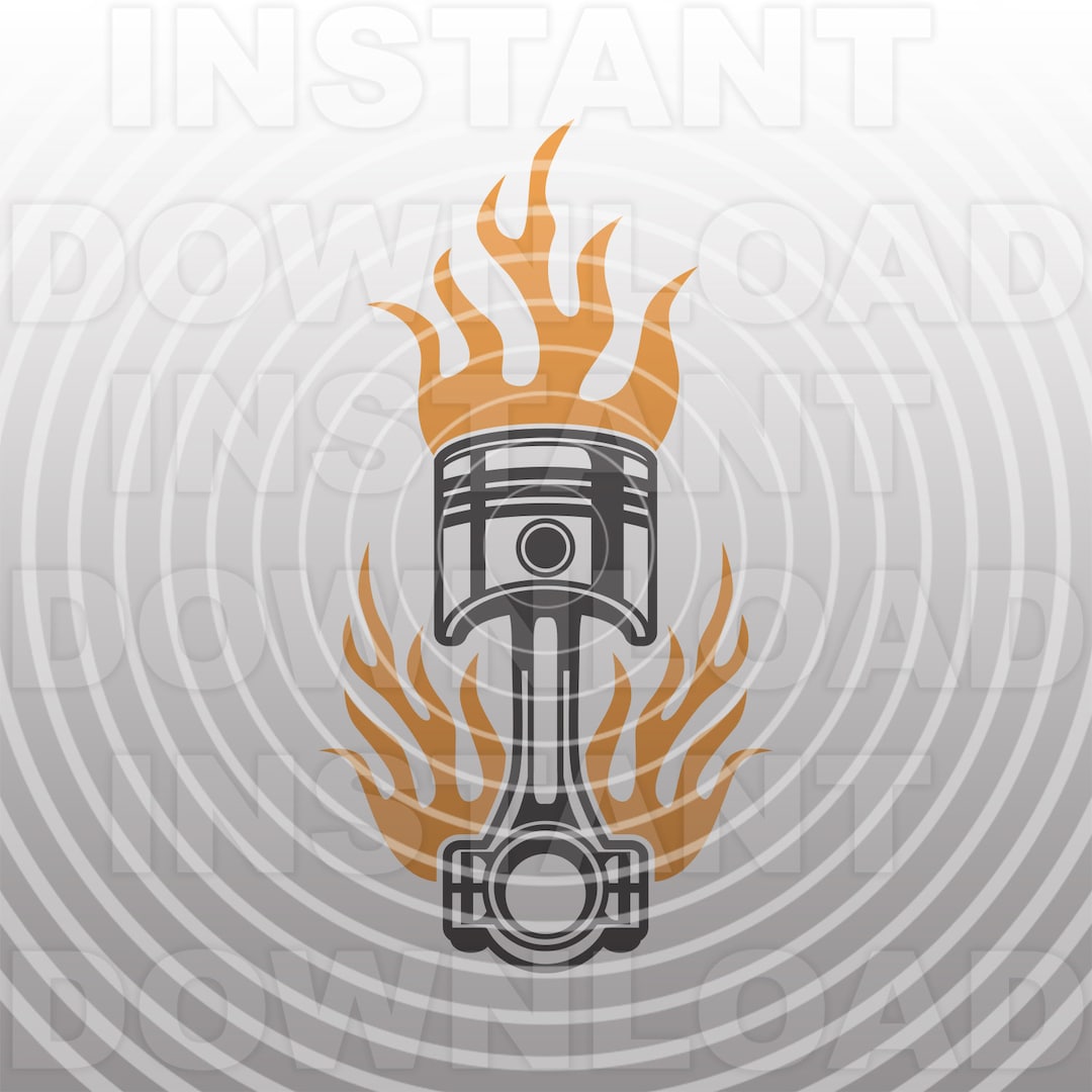 Flaming Piston SVG File,car Racing Svg,auto Car Mechanic SVG -vector ...