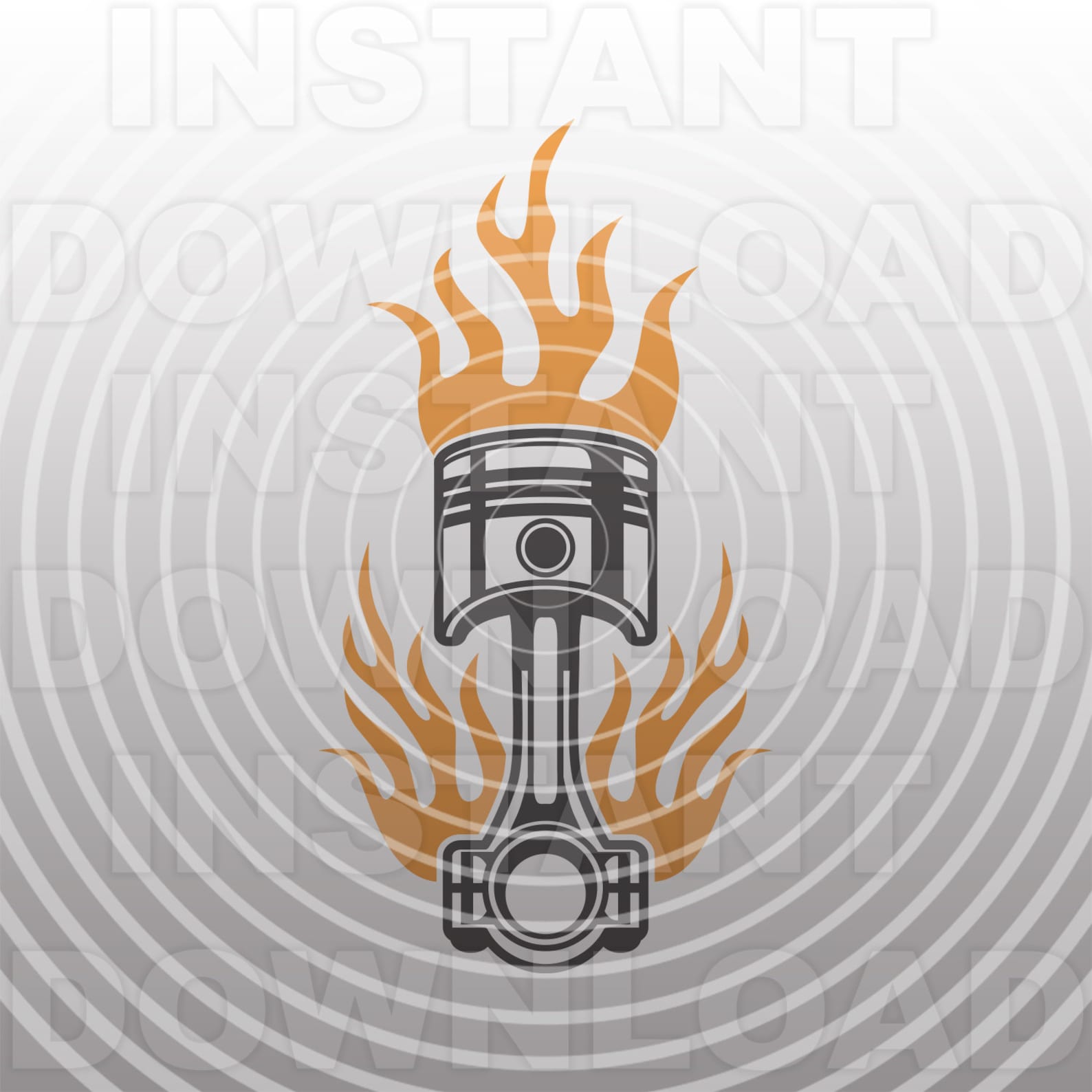 Flaming Piston SVG File,car Racing Svg,auto Car Mechanic SVG -vector ...