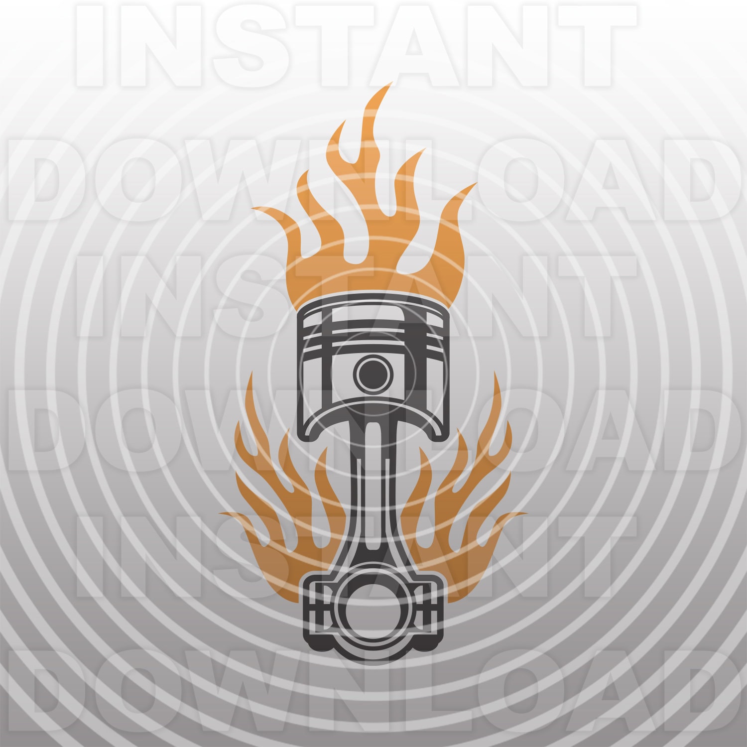 Flaming Piston SVG File,car Racing Svg,auto Car Mechanic SVG -vector ...