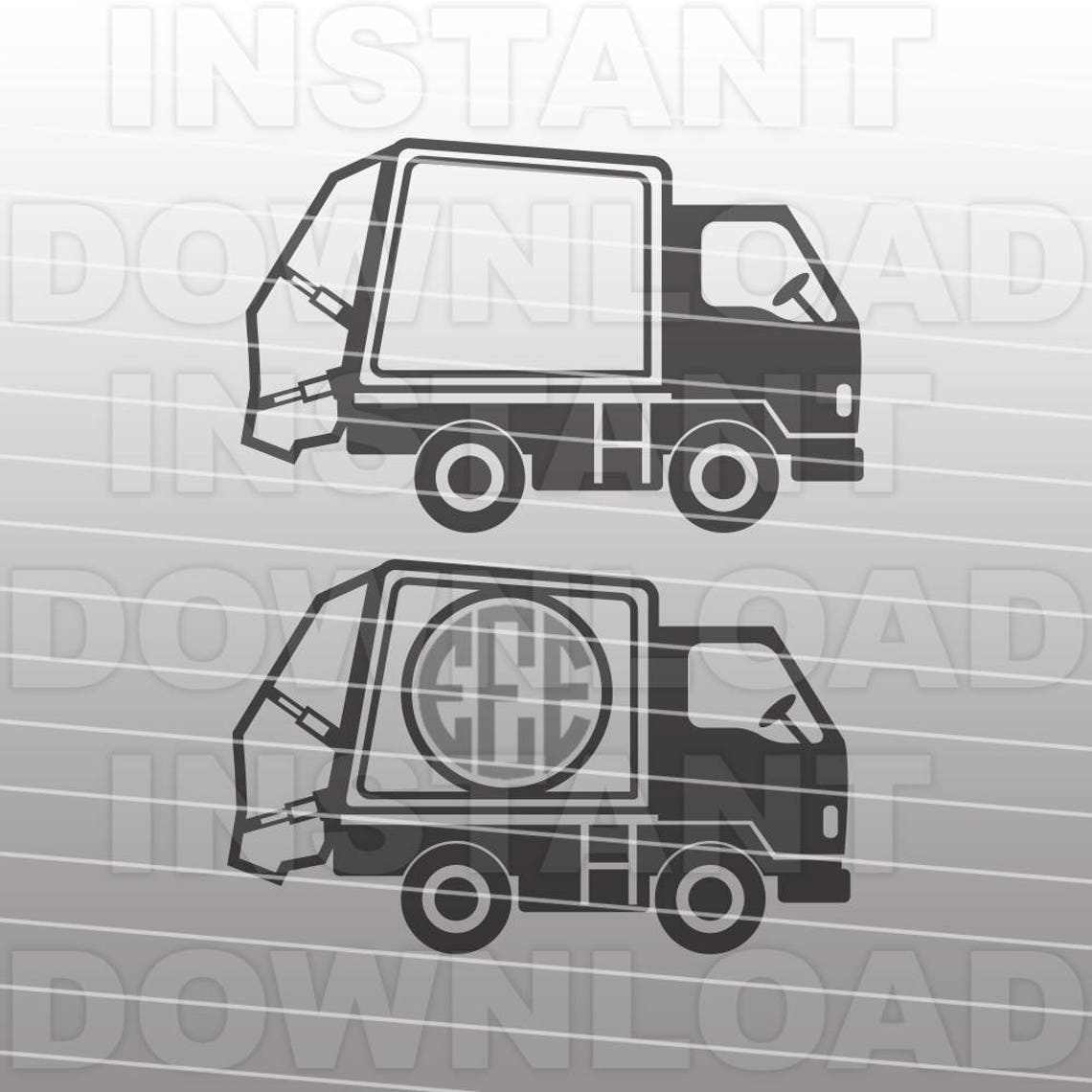 Garbage Truck SVG File - Trash Truck SVG File - Commercial & Personal ...