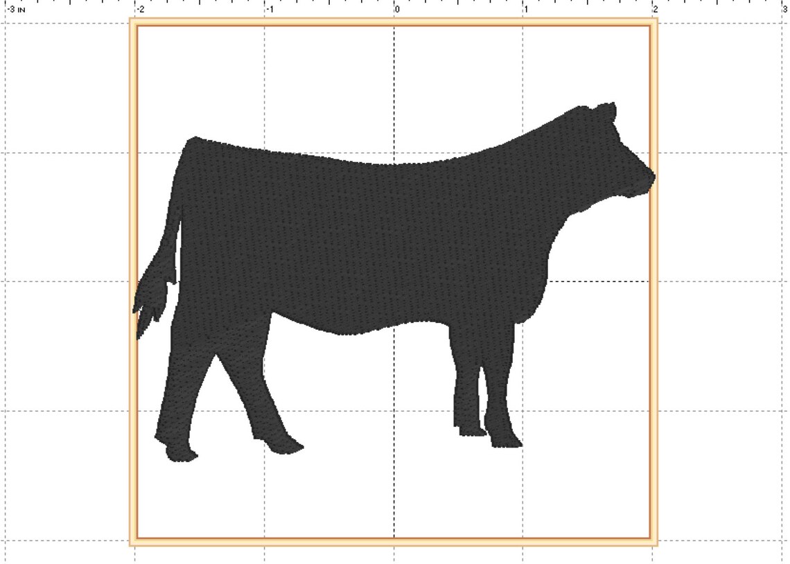 Show Heifer Machine Embroidery Design - Livestock Design - Filled ...