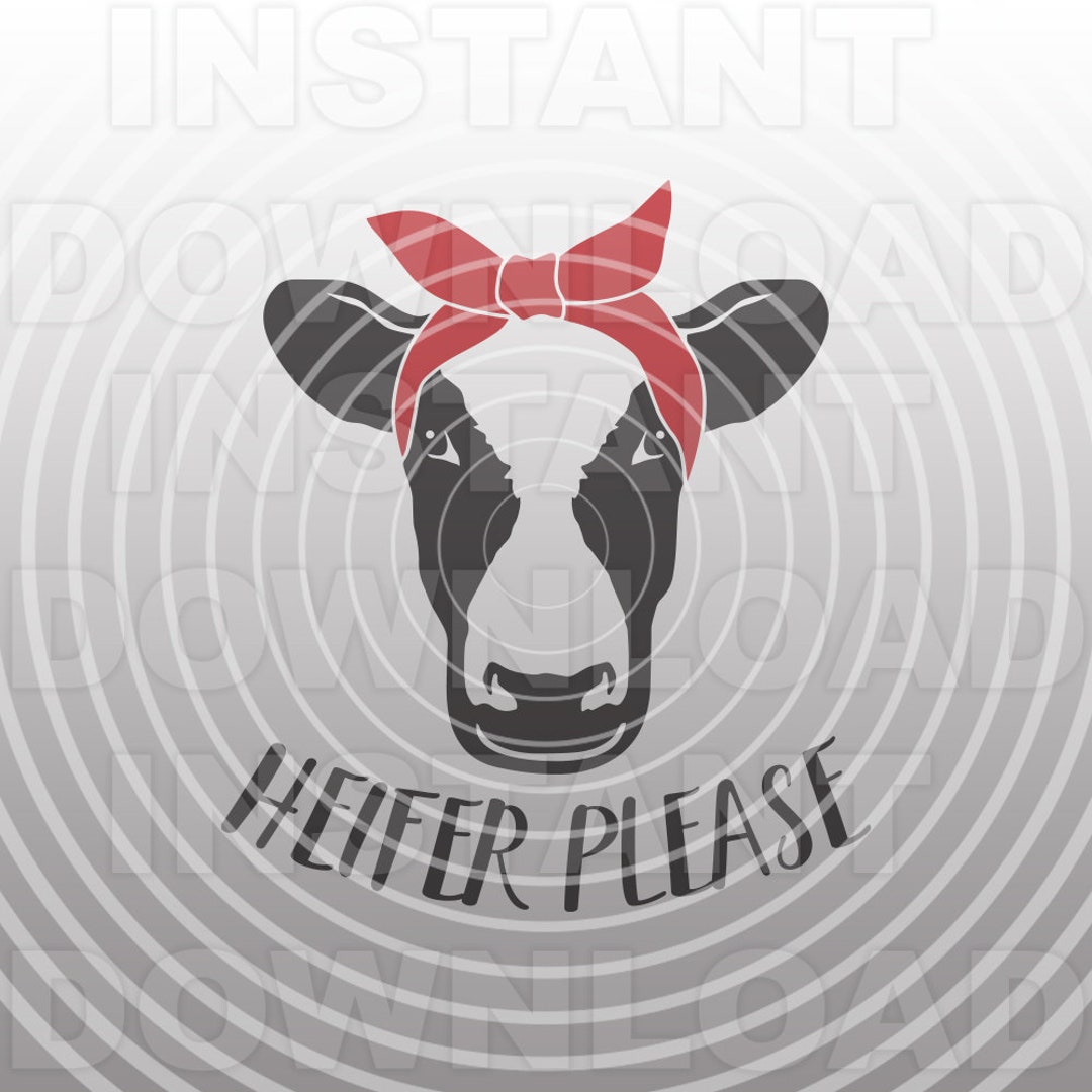 Heifer Please Cow SVG File,dairy Cow With Bandana Svg,cow Face Svg,farm ...